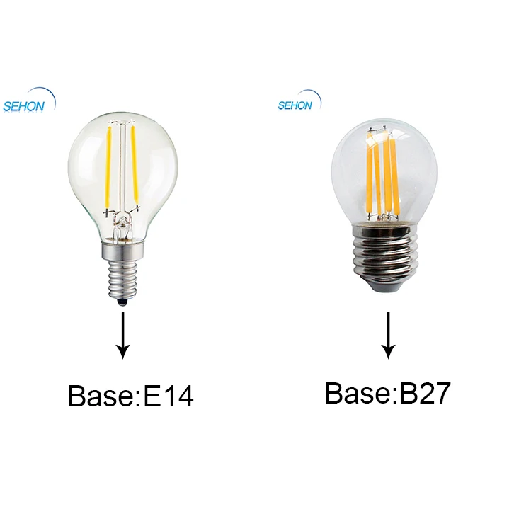 Half Silvered Crown E14 E27 Half Mirror 220v G45 Led Filament Bulb 4w ...
