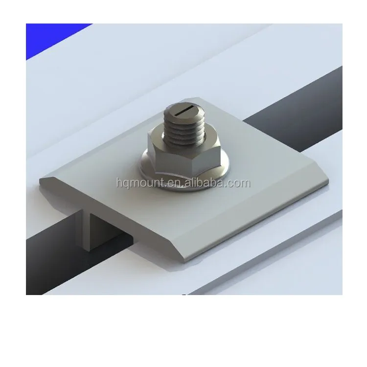 Aluminium 35mm-50mm Pv Solar Module Middle Inter Clamp And End Clamp ...