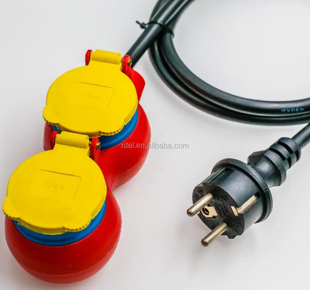 Power Plug + Socket Extension Cord German Shuko Type Gs Ce Approved ...