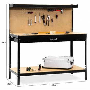 Black Storage Tool Steel Frame Workshop Workbench With Drawer - Buy ...