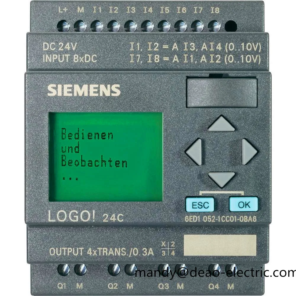 Logo! 24c Logic Module Siemens 6ed1052-1cc01-0ba6 Display Pu/i/o: 24v ...