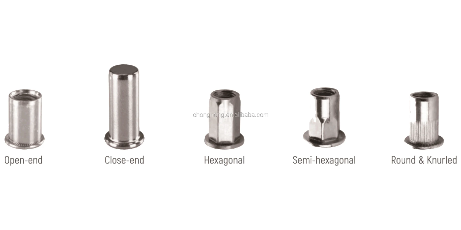 M8 Hexagon Rivet Nut - Durable Carbon Steel with Zinc Nickel Alloy Finish