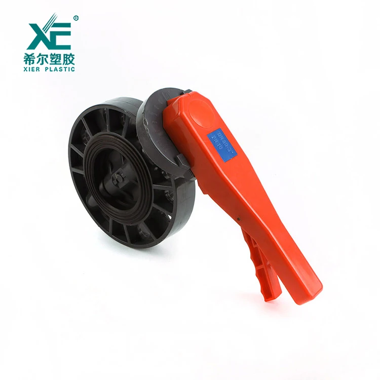 New Design High Quality PVC Body Red Handle Butterfly Valve