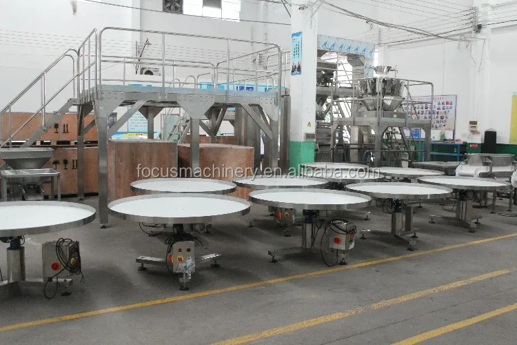 Stainless Steel Electric Motorized Rotating Round Packing Table