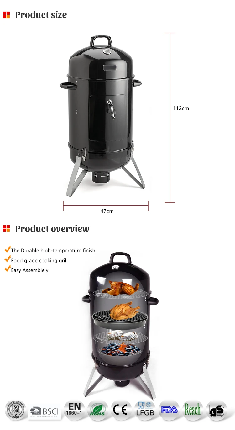 18" Outdoor Camping Heavy Duty Charcoal Grill Oven Barbecue 18 Inch ...