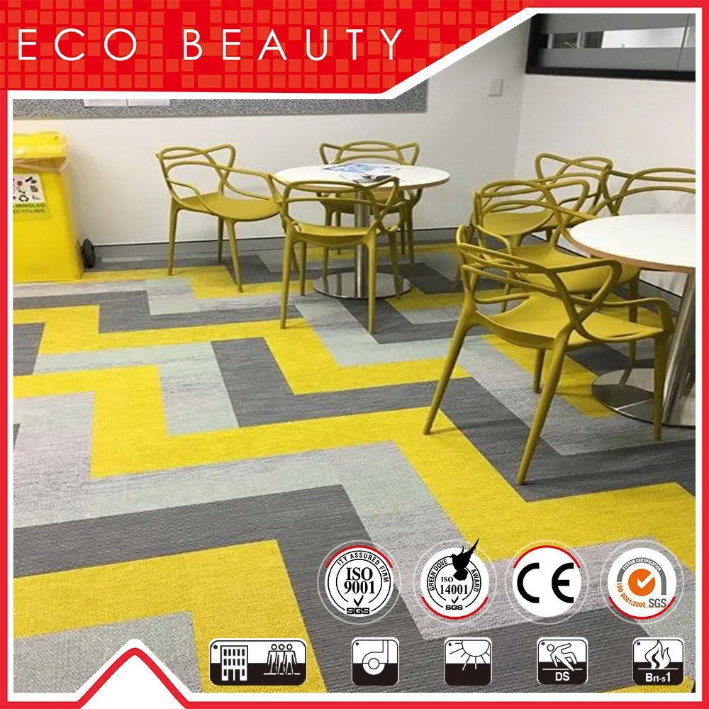 Eco-beauty Yellow Color Waterproof Pvc Woven Vinyl Flooring Rolls Vinyl ...