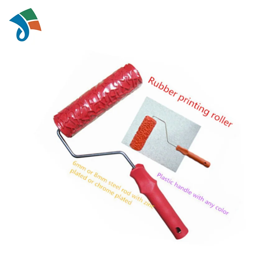 Rubber Textured Patterned Paint Brush and Roller 9"