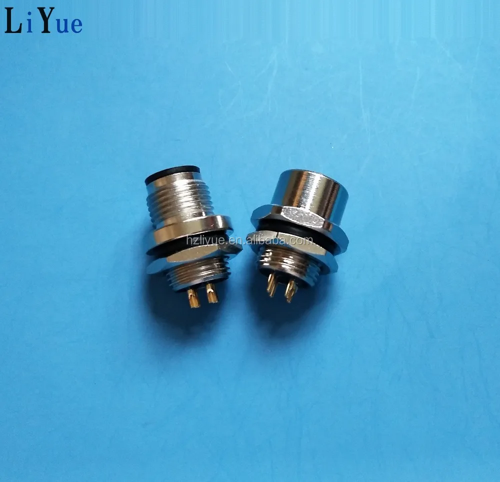 M12 Flange Socket Connector 3pin 4pin 5pin 8pin Waterproof Panel Mount ...