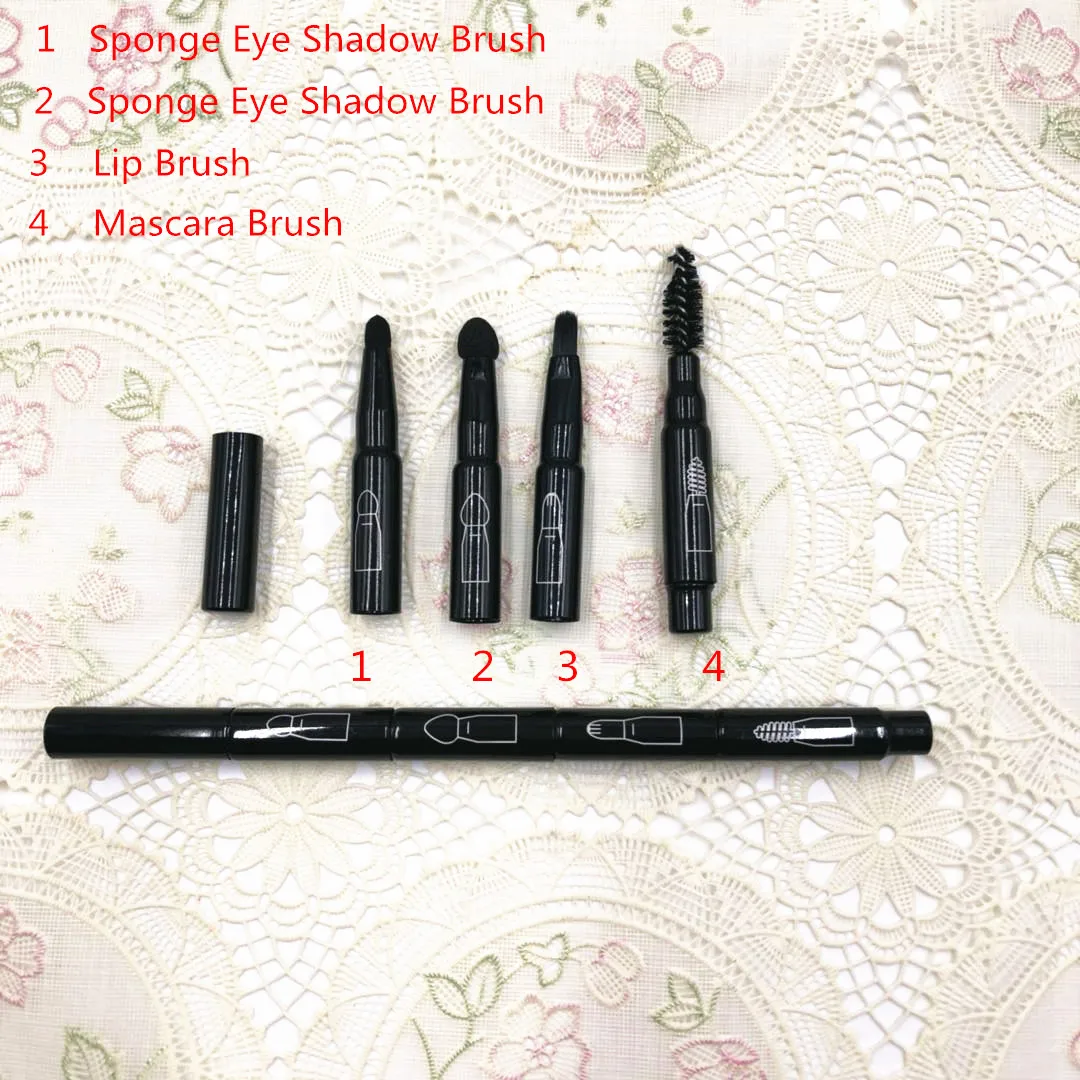 Multifunctional Make Up Brushes Kit 4 In 1 Folded Set