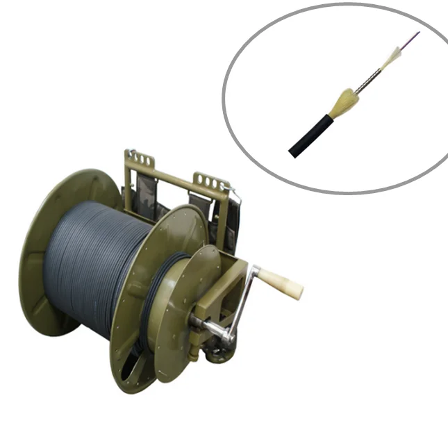 1 2 4 Core Tactical Field Fiber Optic Cable For Communication Radar/oil ...