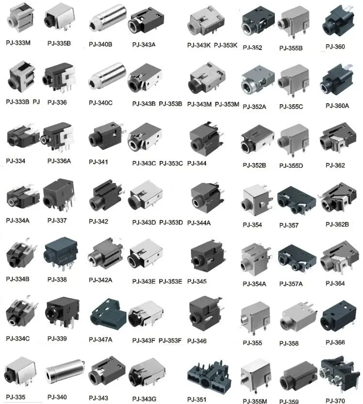 PJ-317 3.5mm Stereo Female Jack for PCB Mount - Jinda