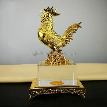 Chicken Year Custom Golden Rooster Vibrant New Award Crystal Glass ...