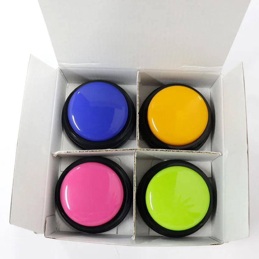 4pcs/set Funny Recordable Sound Buzzer Button For Children Learning Talking Easy Sounds Buttons ...