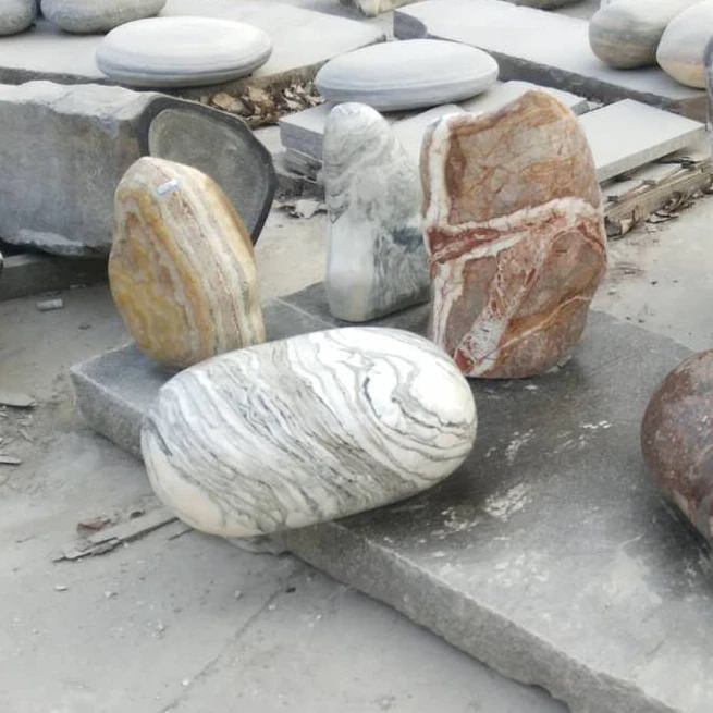20-60cm Mixed Colors Garden Landscaping Stone Marble Polished Boulder ...
