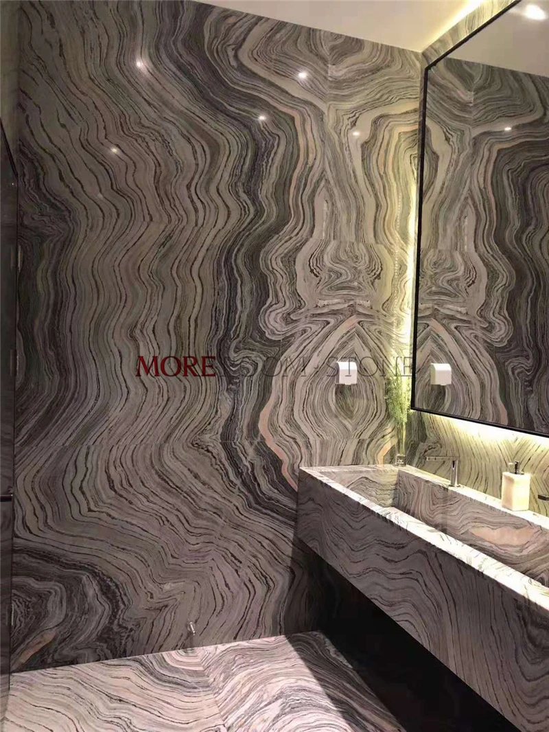 Bathroom Decoration Natural Grey White Striped Marble Slab - Buy Grey ...