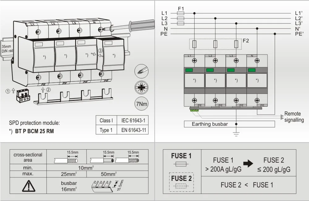 Spd Ac 100 Ka Electric Surge Protector Dps 4 Pole Type 1 2 Spd - Buy ...