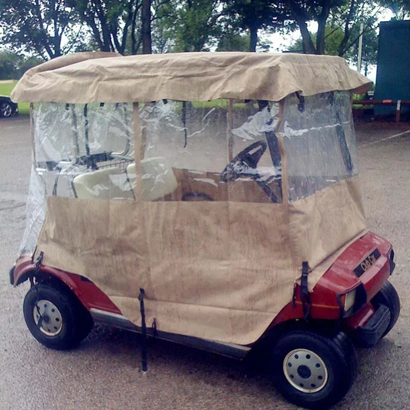 Waterproof Oxford Pvc Coated Golf Cart Rain Cover With Transparent Pvc ...