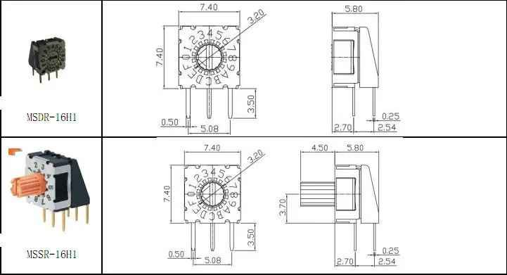 CK Rotary SMD 16 Position Dip Switch Code Selector Switch