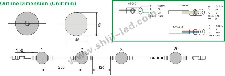 3D RGB DMX LED Pixel Strings - Durable and Versatile Lights