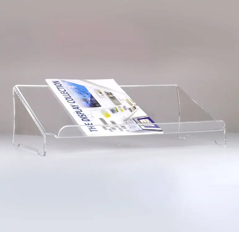 Clear Acrylic Angled Document Holder - Modern Literature Display Stand ...