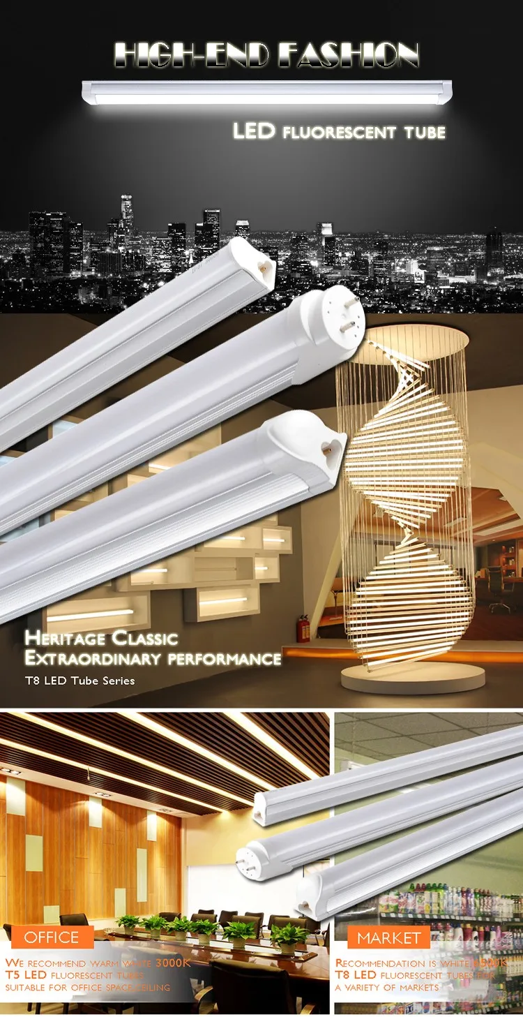 High Bright 5w T5 Led Tube Lighting 300mm 1 Foot Office Led Tube Light ...
