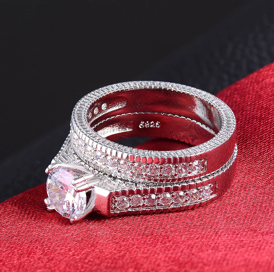 Moda claro AAA zircon anillos de joyería de chapado en oro blanco de ...