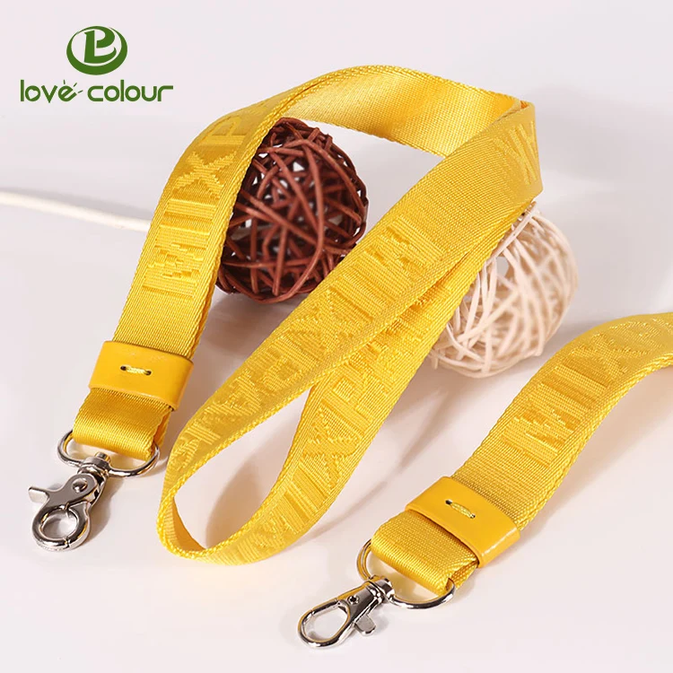 Yellow Color Strong Nylon Material Thick Lanyard Strap Belt With Custom ...