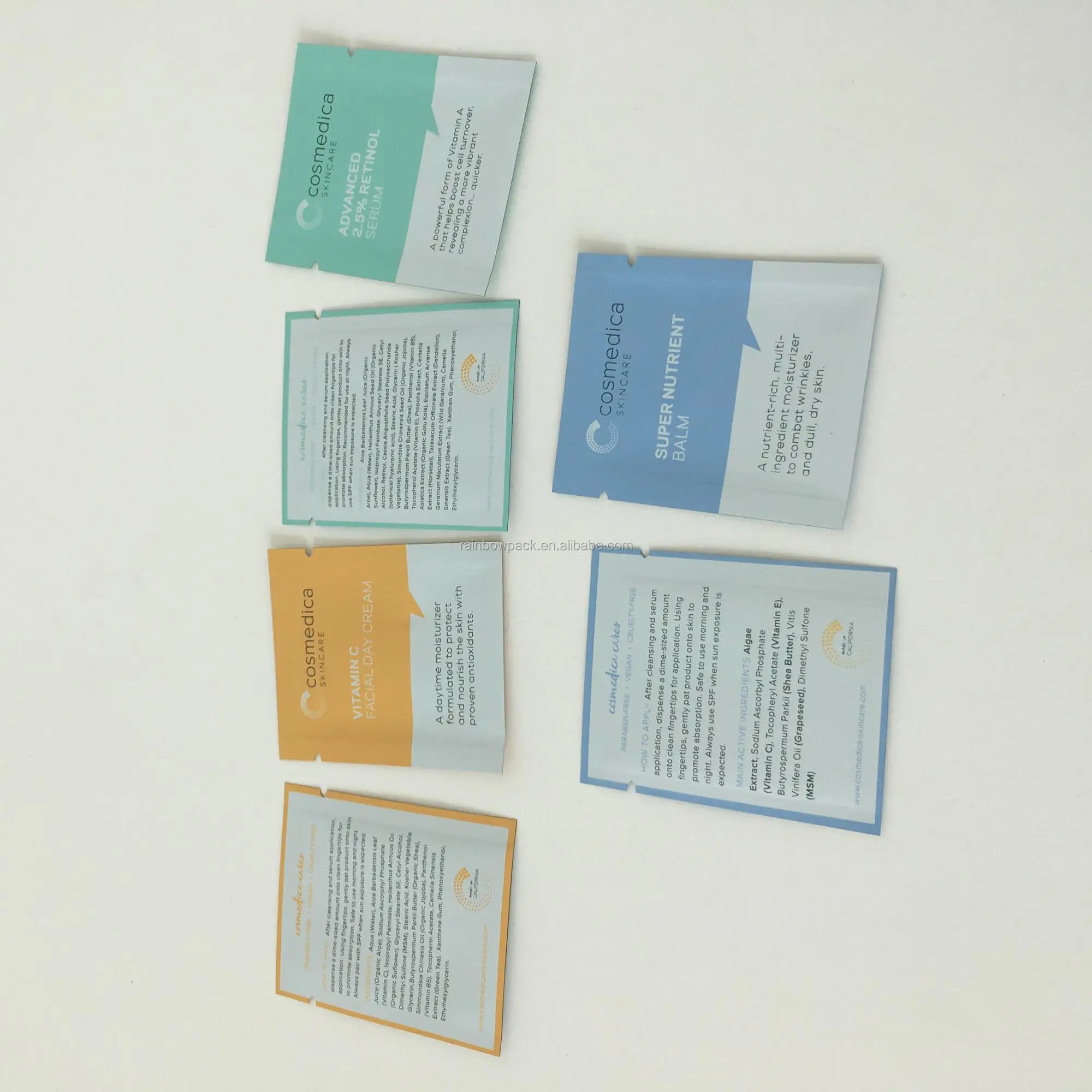 Cosmetic Sample Packaging /cosmetic Small Pouch/ Three Side Seal Sample ...