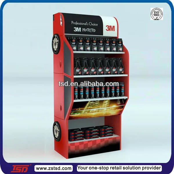 Tsd-w546 Custom High Quality Floor Wooden Engine Oil Display Stand,Shop ...