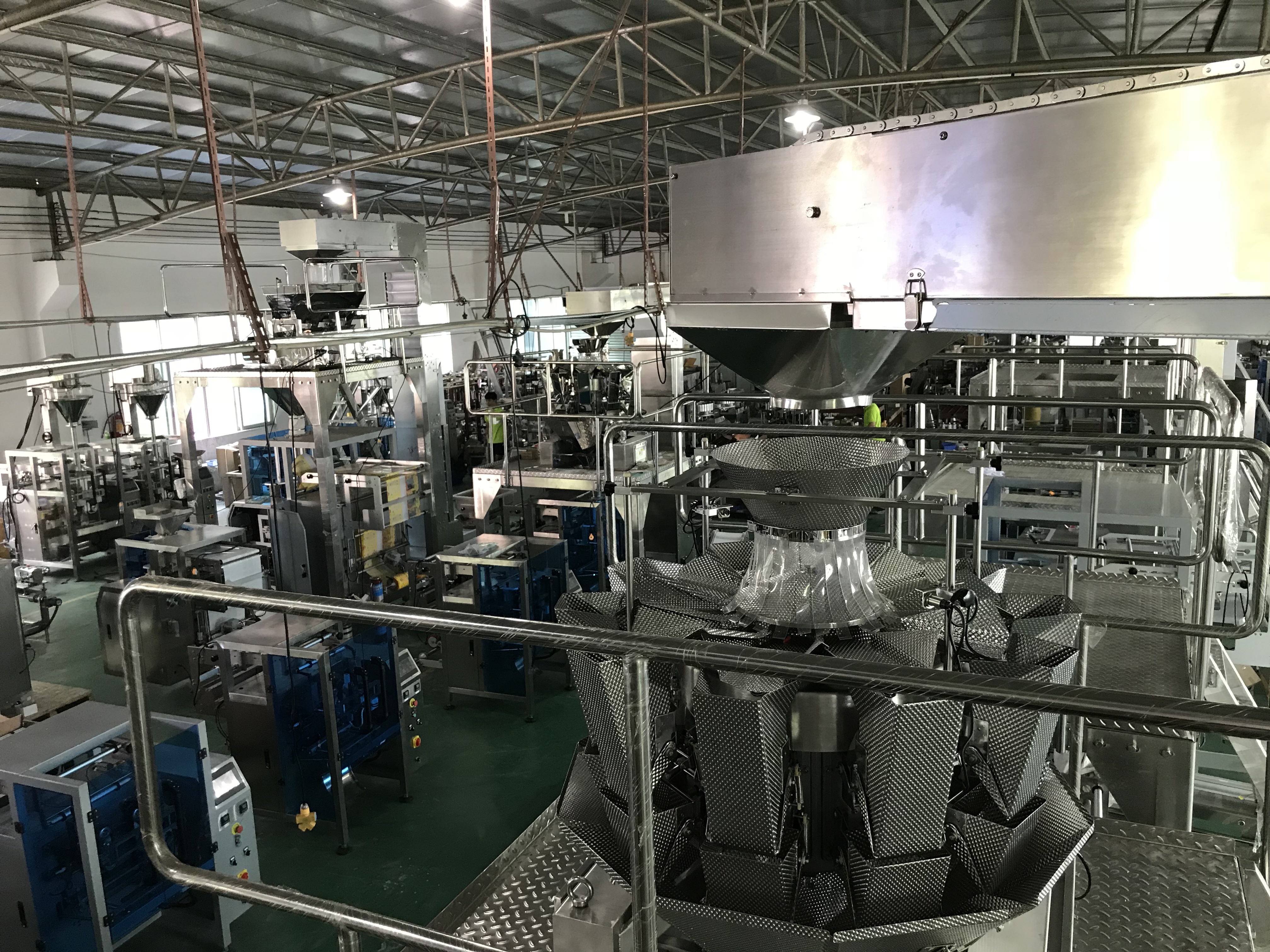 304SS Pneumatic Timing Weigher Hopper Machine for Multihead Weigher