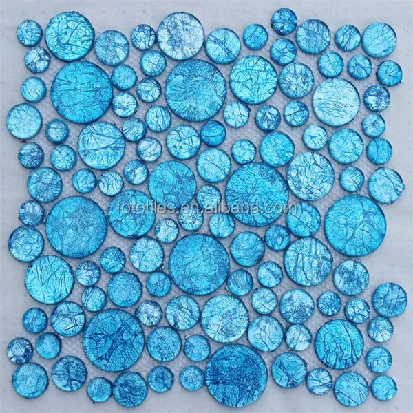 Swimming Pool Blue Glass Tile Round Mosaic Tile Alibaba In China - Buy ...