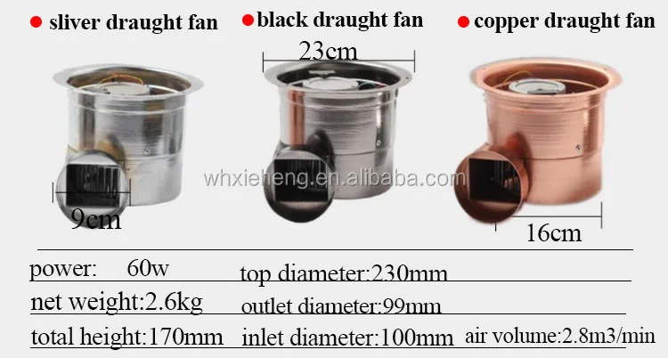 Easy Clean Commercial Korean BBQ Exhaust Fan Smoke Extractor