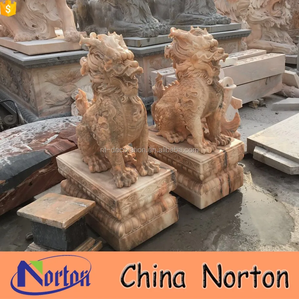 Antique Outdoor Garden Decor Hand-carved Stone Animal Sculpture Natural ...