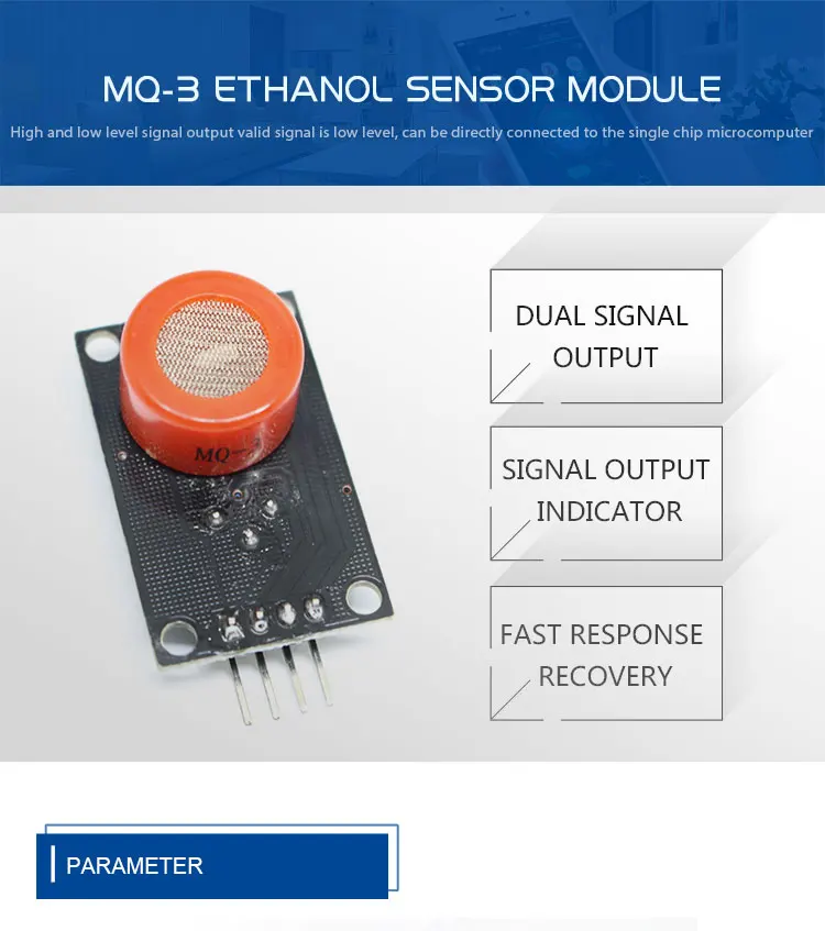 MQ-3 Ethanol Gas Sensor - High Sensitivity & Dependability