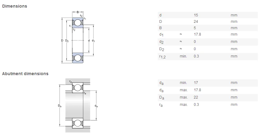 High Precision Motorcycle Wheel Bearings - 61802 6802 ZZ 2RS