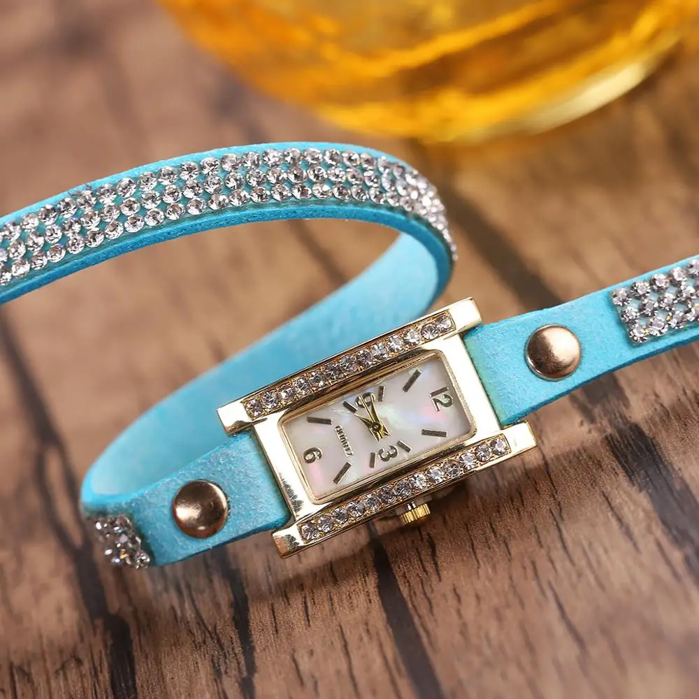 Diamond Latest Cute Watches Design For Ladies Bracelet Wrap Leather ...