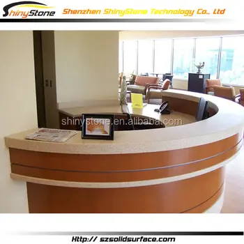 Wooden Half Round Reception Counter With Faux Stone Worktop - Buy ...