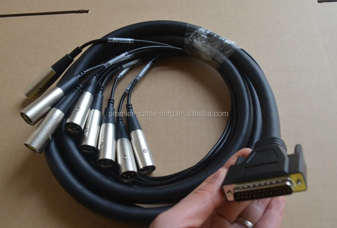 Xlr Breakout Cable. Db37 Male To 8 Xlr 3-pin Male (plug) And 8 Xlr 3 ...