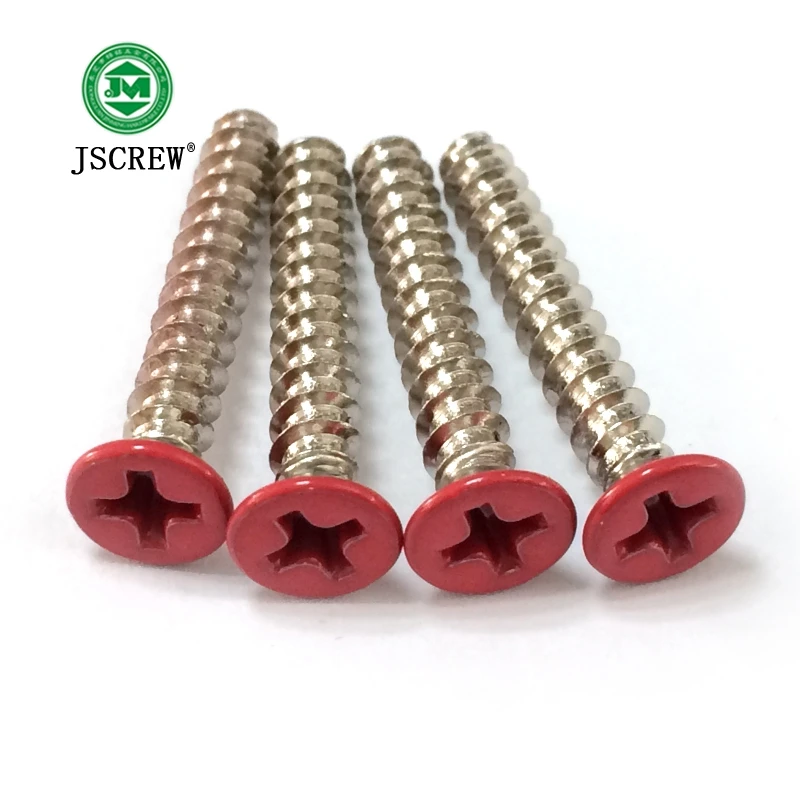 Red Flat Head Self Tapping Screw Blunt End Decoration Fastener Screw ...