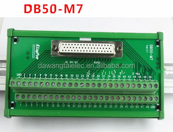 Db50 Dr50 Female 50pin Port To Terminal Block Db50-m7 Adapter Converter Pcb Breakout 2 Row Din ...