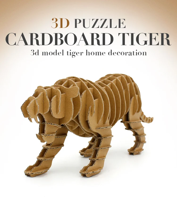 Cardboard Art 3d Model Tiger Home Decor - Buy Cardboard Art,Cardboard ...