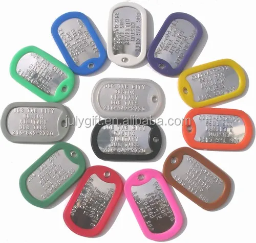 Black Or Colorful Silicone Rectangle Personalized Dog Tags - Buy ...