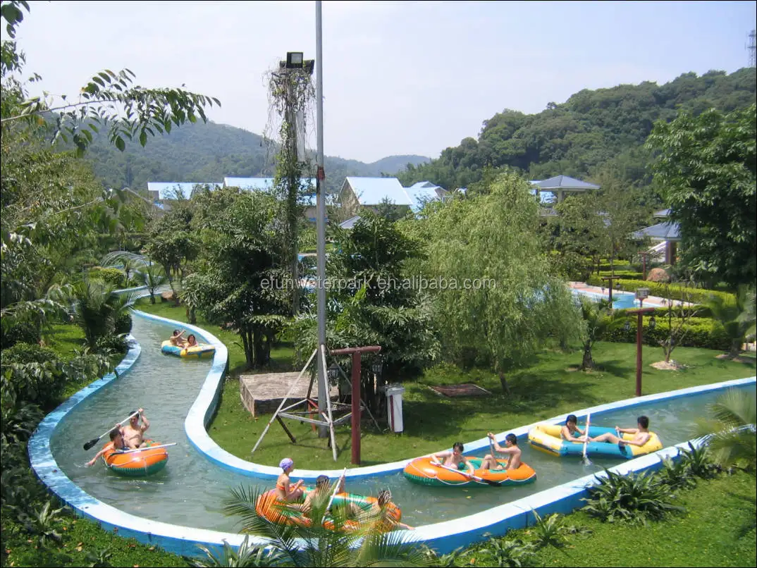 Outdoor Water Park - Lazy River with Wave Making Machine