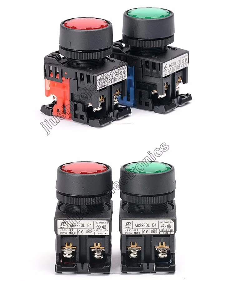 Ar22fol-e4 22mm Push Button Switch Illuminated 24v Red Green - Buy Push ...