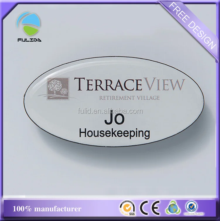 Custom Oval Resin Coated Name Badge Epoxy Name Badge - Buy Oval Resin ...