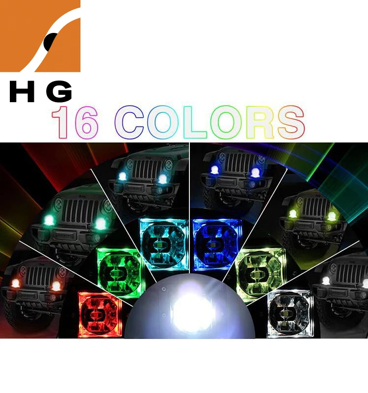 Offroad Rgb Led Pods Light With 4 Ways Of Flashing 16colours Effect Rgb ...