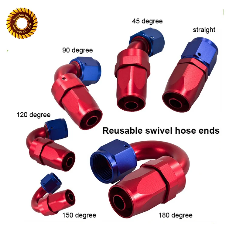 Cnc Aluminum Machining 180 Degree Joints Swivel Hose End - Buy Swivel ...