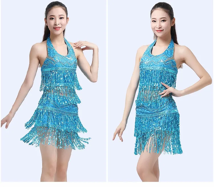 Women Sexy Latin Belly Dance Sequin Bra Tassel Top Party Club Wear ...