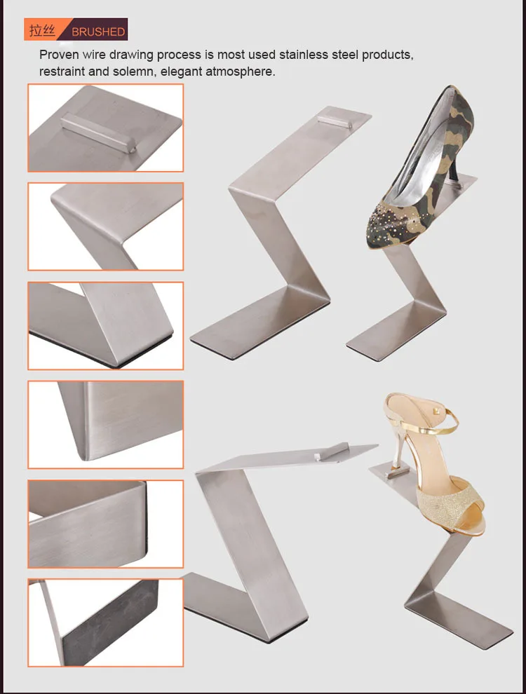 Iron And Stainless Steel Floating Shoe Display Stand - Buy Iron Shoe ...