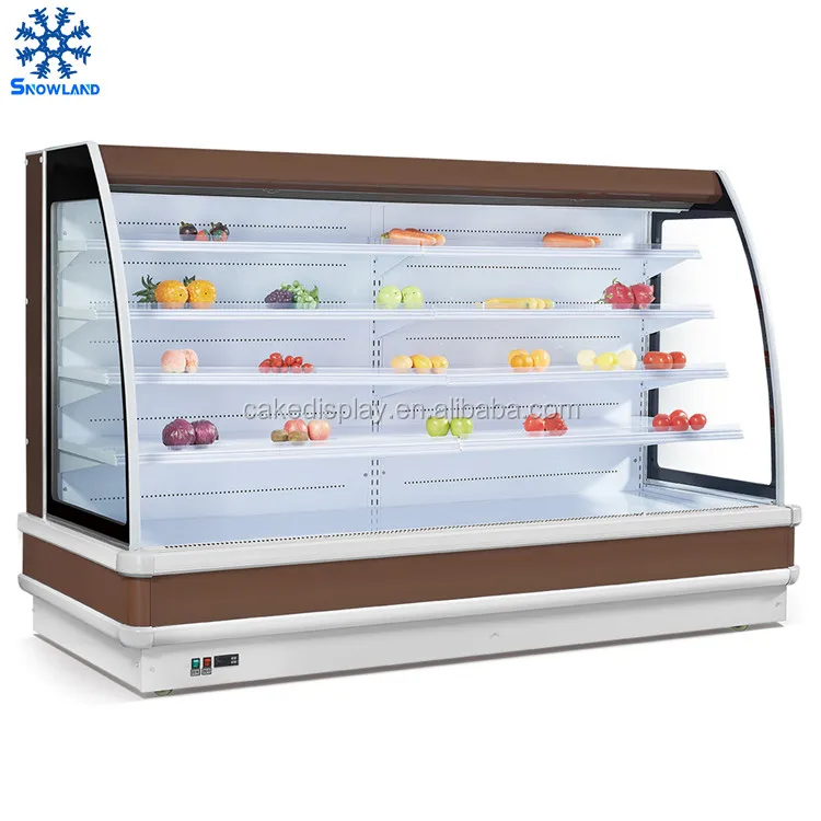 Commercial Upright Supermarket Open Refrigerator Fruit Display ...